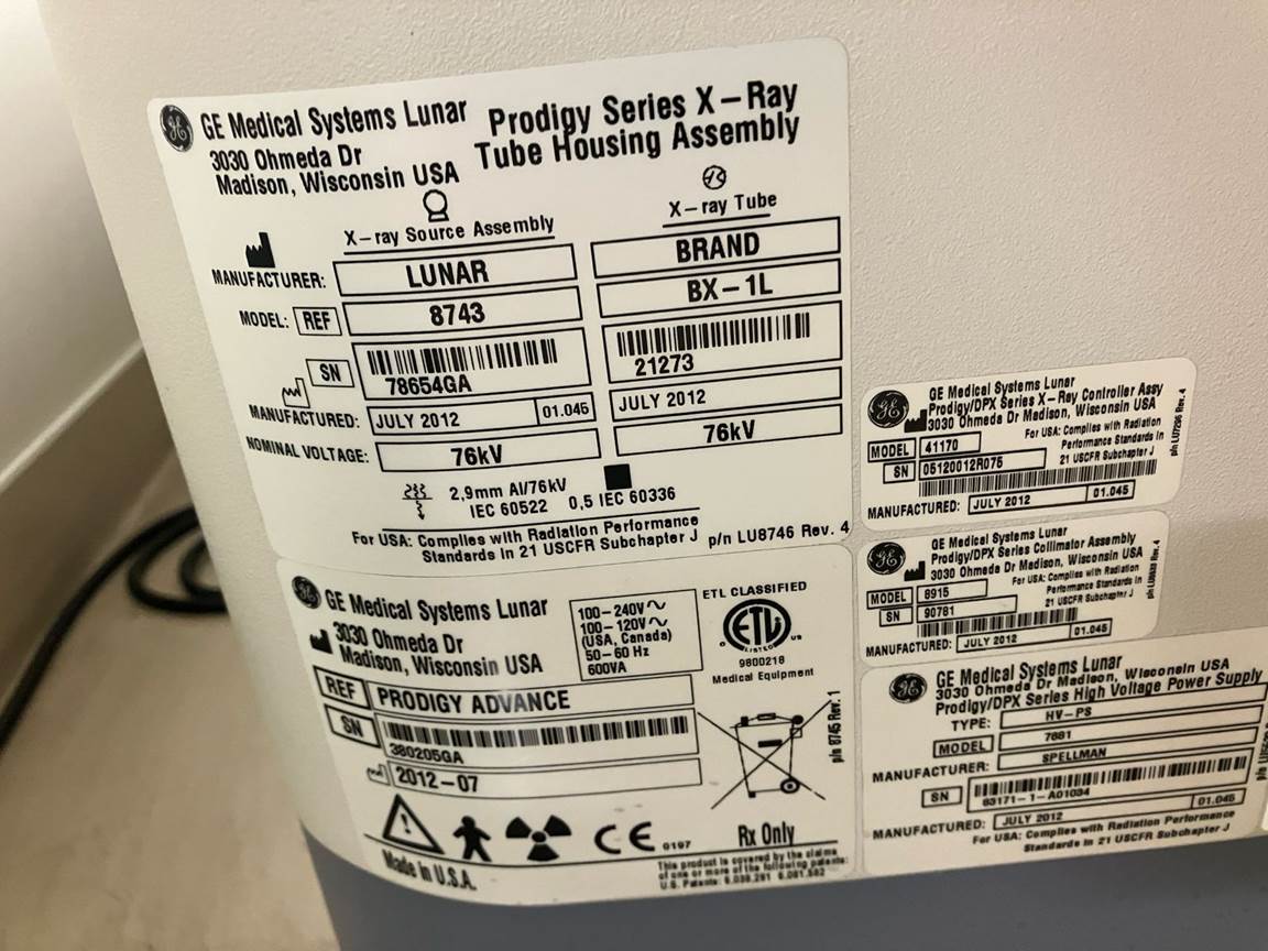 GE Bone Densitometer Lunar Prodigy Advance | TEMPE